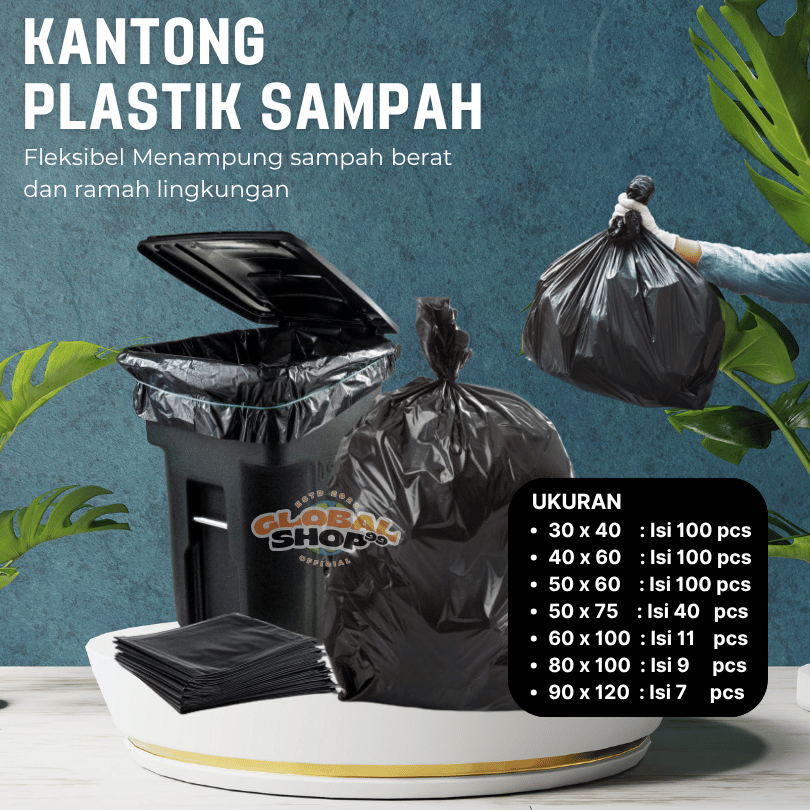 Jual Plastik Sampah Hitam Trash Bag 30X40 40X60 50X60 50X75 60X100 80X100 90X120 Tong Sampah ...