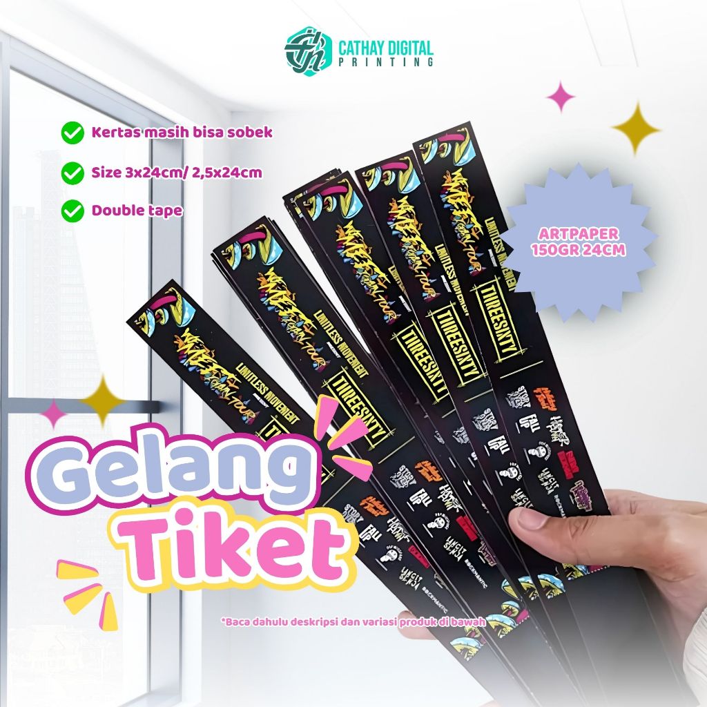 Jual [ARTPAPER 150G] Gelang Tiket Acara / Gelang Event / Gelang Wahana ...