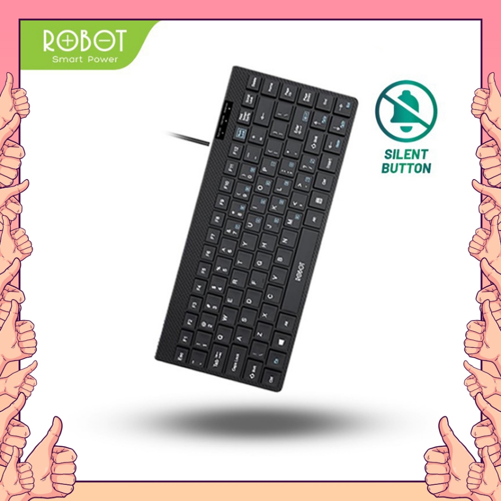 Jual ROBOT Keyboard Portable Mini Wired Ultra Thin Tombol Silent Kecil ...