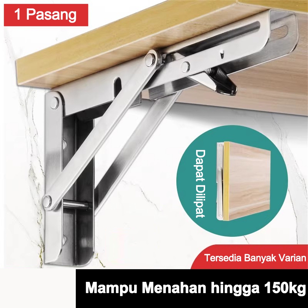 Jual Siku Rak Lipat Stainless Bracket Tembok Dinding Meja Ambalan 8 10 ...