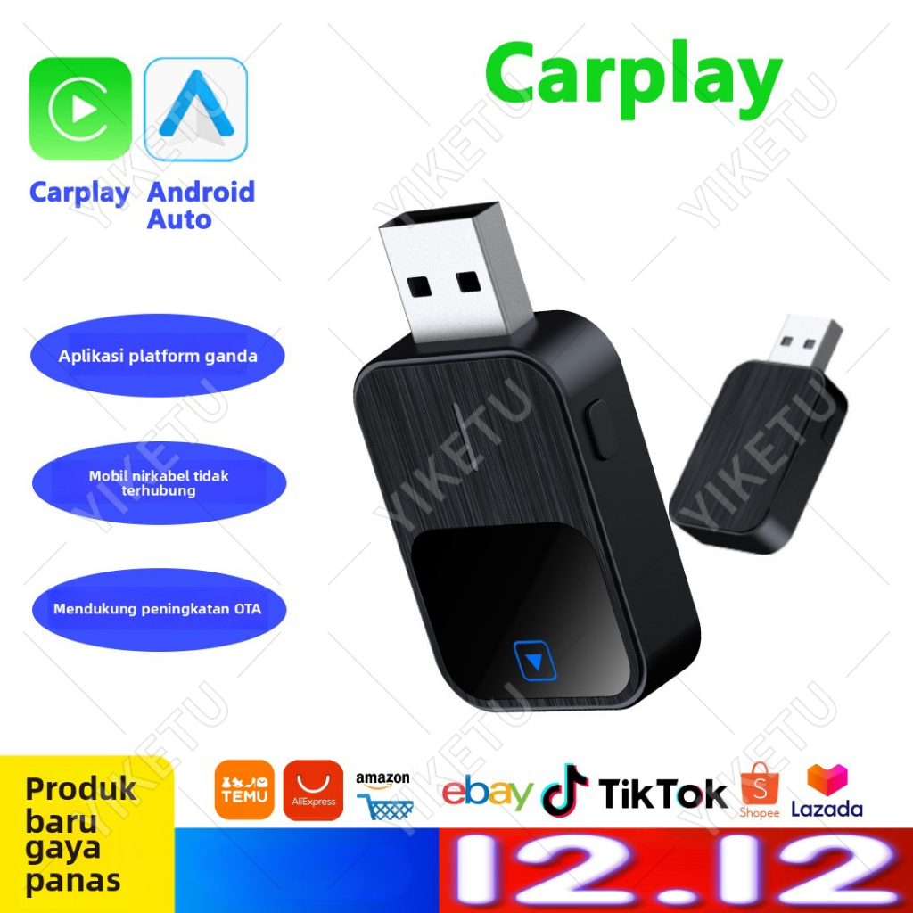 Jual EZTECH New Innovation Portable Wireless Apple Carplay Android Auto ...