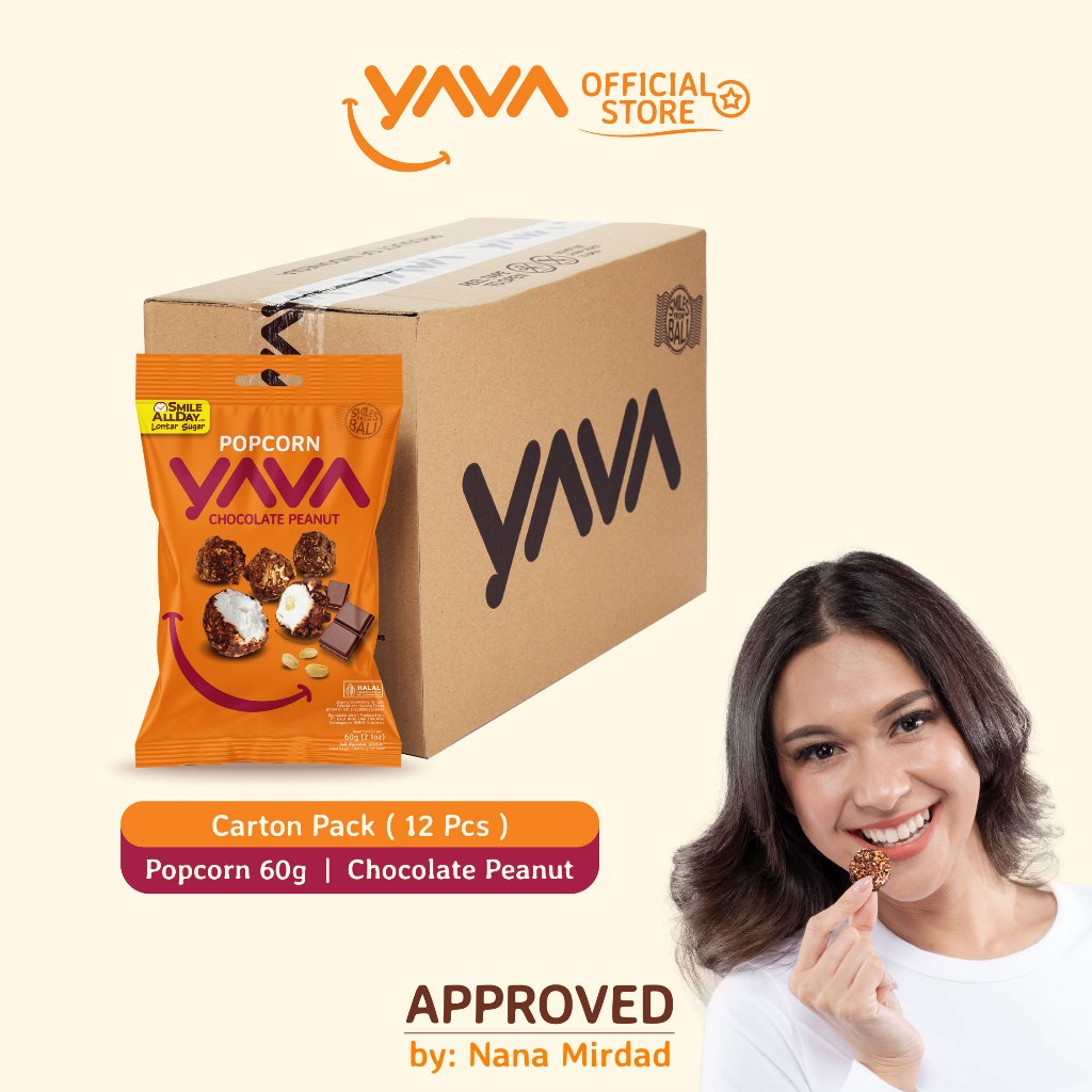 Jual YAVA Carton Pack Popcorn Chocolate Peanut ( 12 x 60g ) | Shopee ...