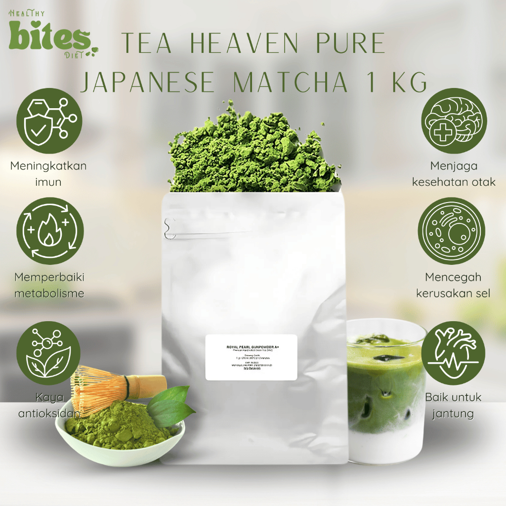 Jual Pure Matcha Powder 1Kg Tea Heaven Pure Japanese Matcha Bubuk ...