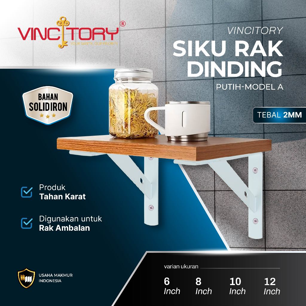 Jual Bracket Besi Siku Rak Dinding Tempel Hitam Dan Putih | Ambalan ...