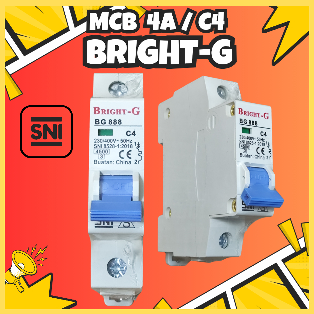 Jual MCB BRIGHT-G 2A/4A/6A/10A/16A/20A 1 PHASE 1P C2/C4/C6/C10/C16/C20 ...