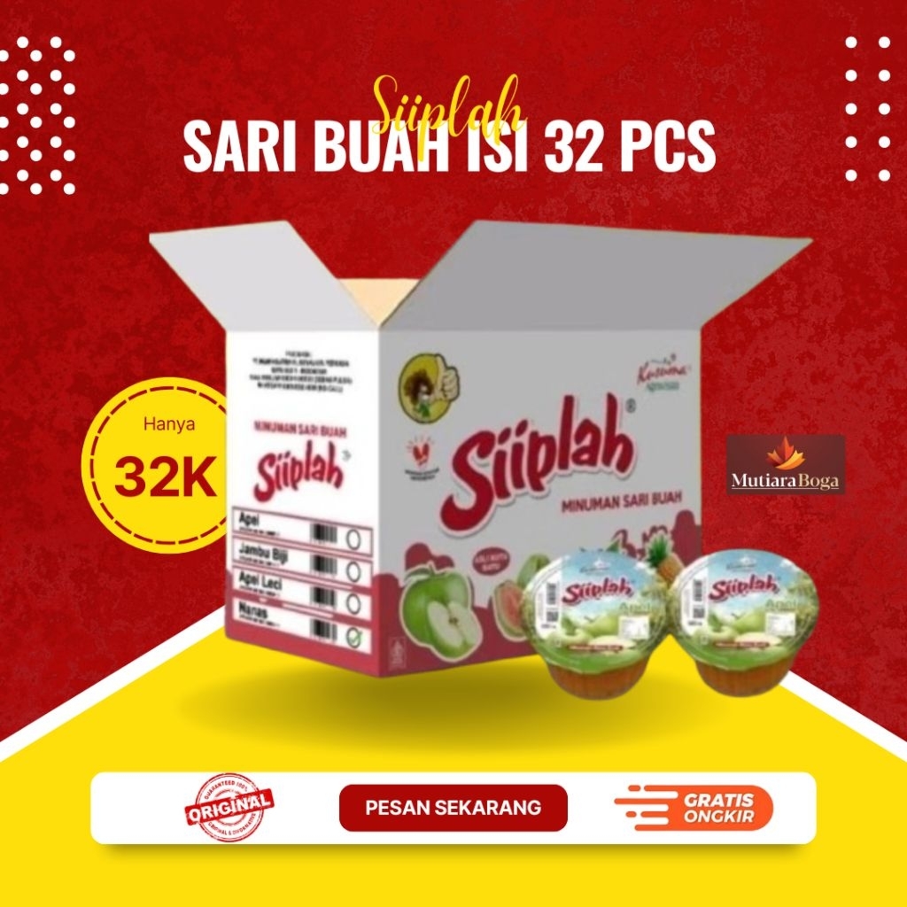 Jual Siiplah Sari buah rasa apel / jambu / leci 32 pcs ( per pcs 120ml ...