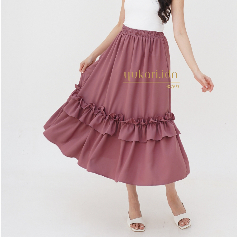 Jual SUZY Rok Premium Elegan Ruffle Kekinian Bawahan Dengan Furing ...