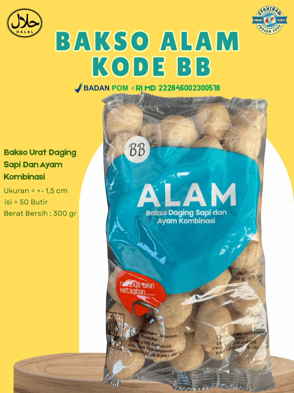 Jual SYAHIRAH FROZEN - Baso Alam Super Kode BB Isi 50 Kombinasi Daging ...