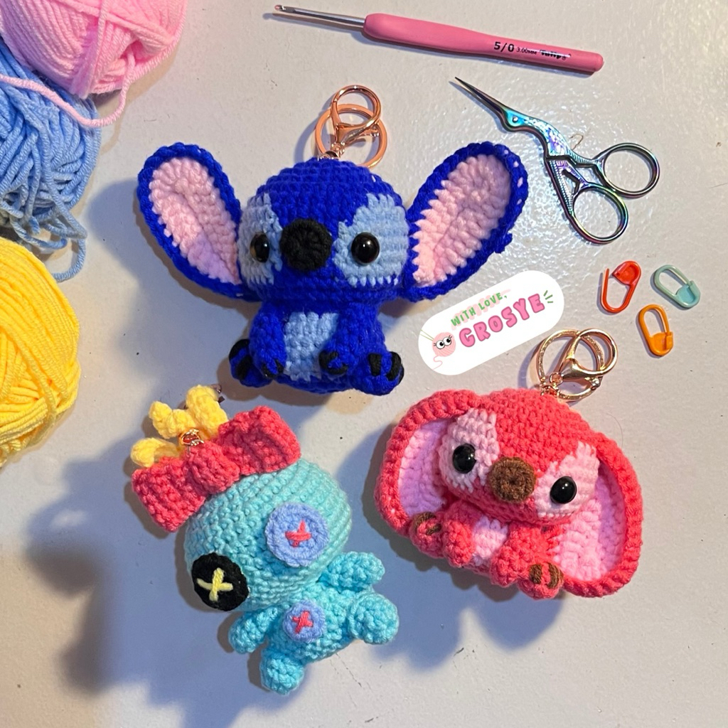 Jual [CROSYE] Amigurumi Stitch Angle Scrump Keychain || Boneka Stitch ...