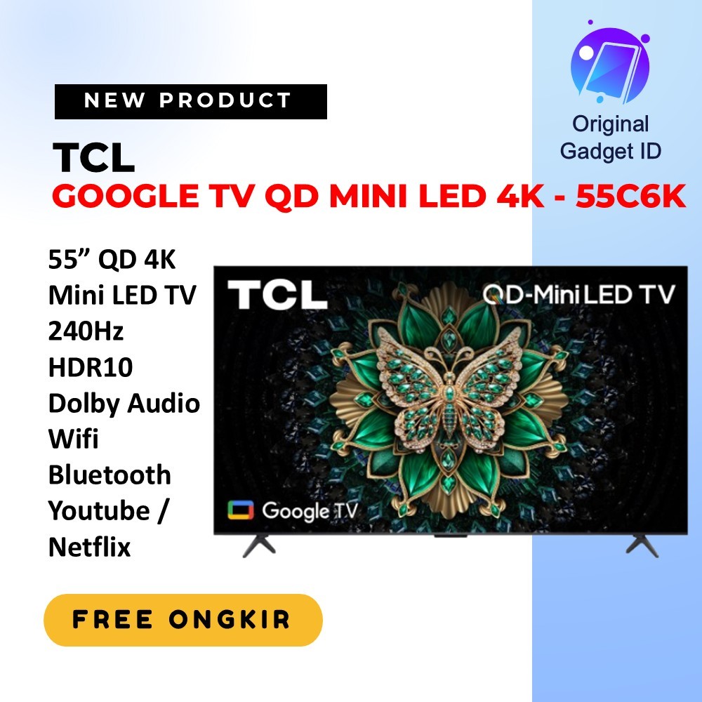 Jual 4K Quantum Dot Mini LED TV TCL 55 Inch C6K - High HDR Brightness ...