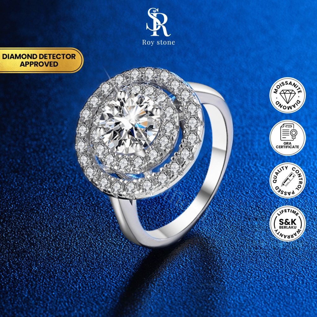 Jual RoyStone - Cincin Luminous Ring Wanita Perhiasan Moissanite ...