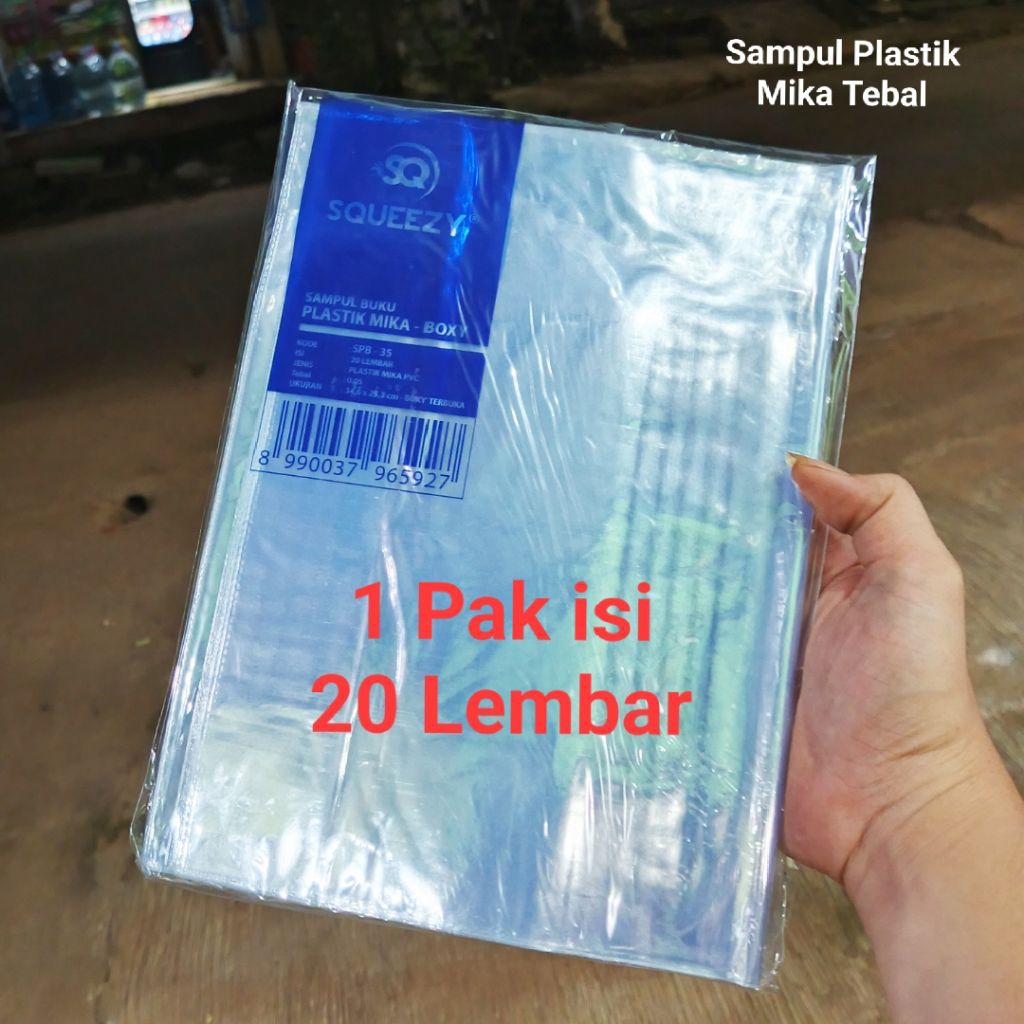 Jual 1 Pak Sampul Buku Plastik Mika TEBAL Isi 20 Lembar SQUEEZY ( Kwarto & Boxy ) | Shopee Indonesia