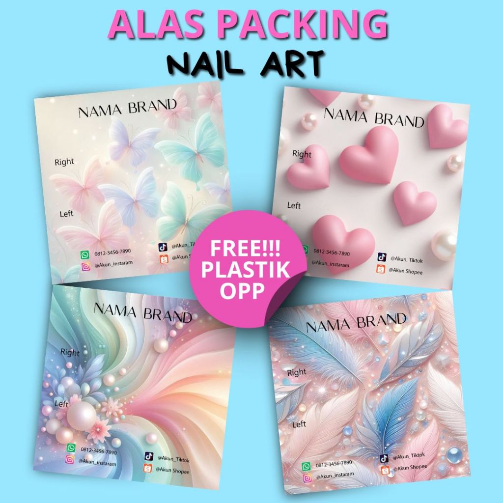 Jual (50 Pcs) Alas Packing Nail Art Free Plastik OPP | Shopee Indonesia