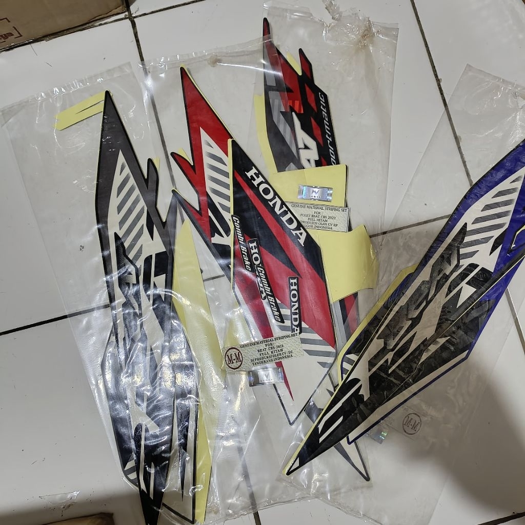 Jual Plat Striping Honda Beat CBS 2022 merah,biru,hitam | Shopee Indonesia