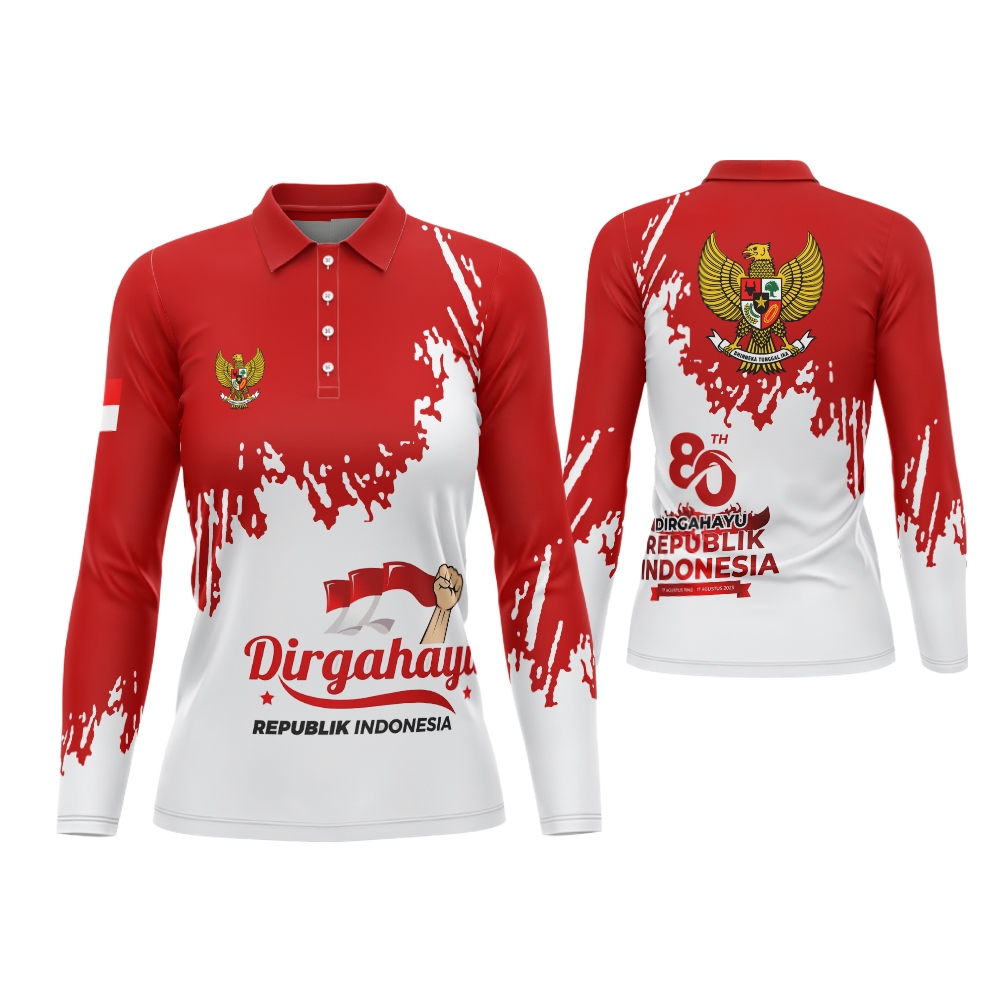Jual Jual Kaos Wangki Perempuan Dewasa Tangan Panjang HUT RI-80 2025 Fullprint | Shopee Indonesia