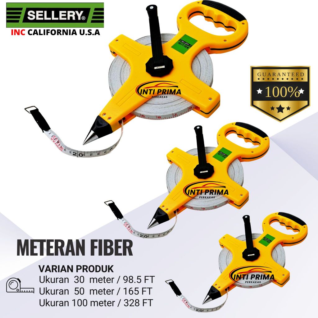 Jual METERAN TANCAP SELLERY ROLL FIBER 30/50/100 METER ALAT UKUR TANAH ...