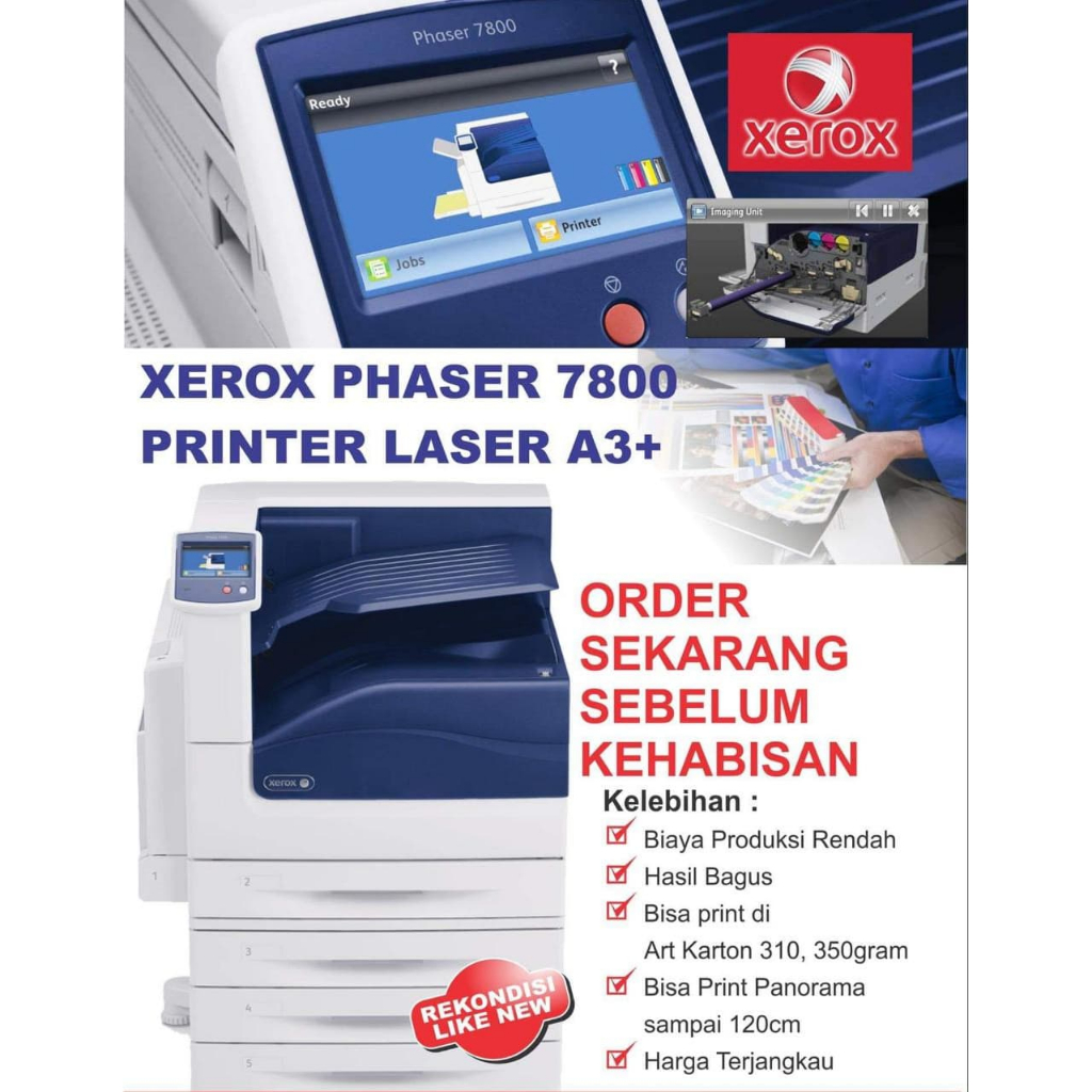 Jual PRINTER FUJI XEROX PHASER 7800 LASERJET A3 PLUS COLOR - READY ...