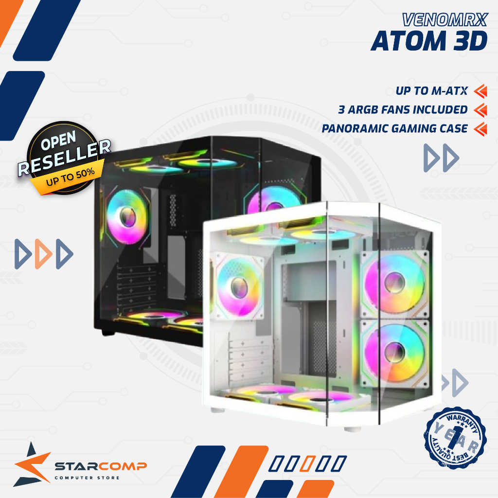 Jual VenomRX ATOM 3D Tempered Glass M-ATX Gaming Case | Shopee Indonesia