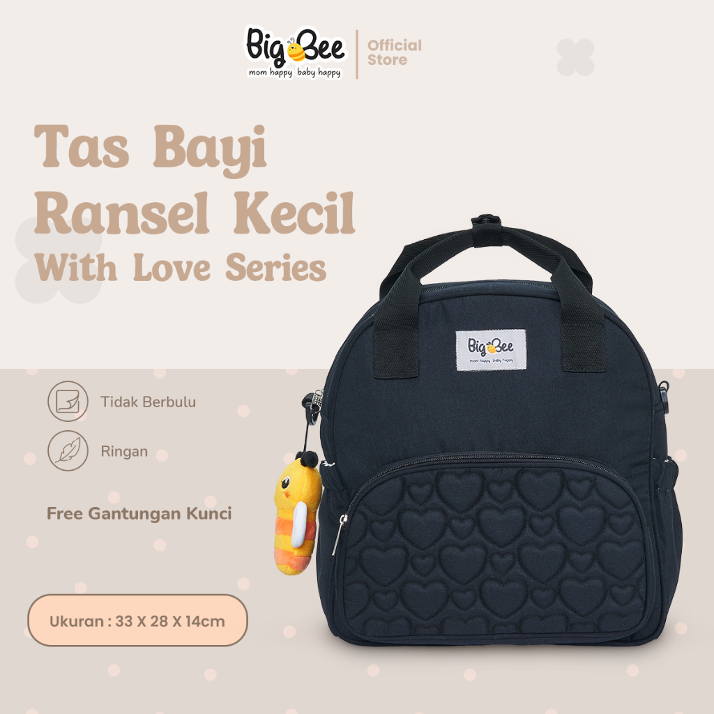 Jual Big Bee Tas Bayi Ransel Kecil With Love Series + Gantungan Kunci ...