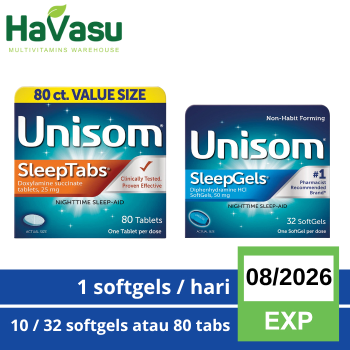 Jual Unisom SleepTabs SleepGels Sleep Aid Insomnia | Shopee Indonesia