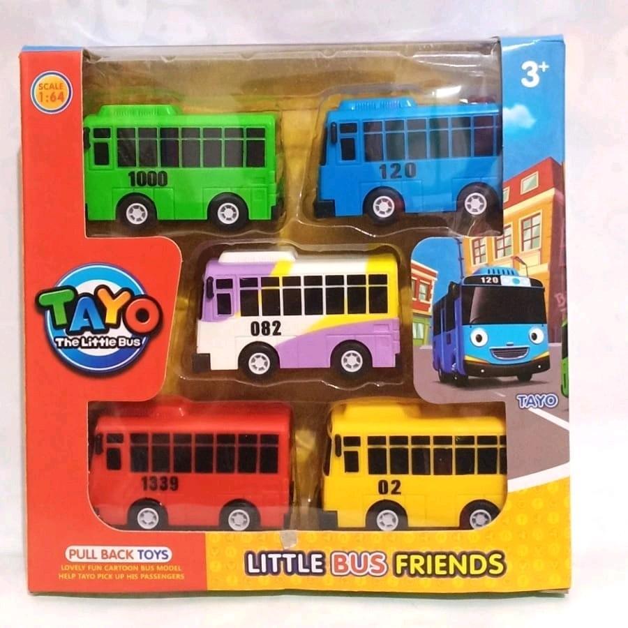 Jual Mainan Anak BUS 5 IN 1 / Little Bus TAYO Pull Back Toys Warna Warni | Shopee Indonesia