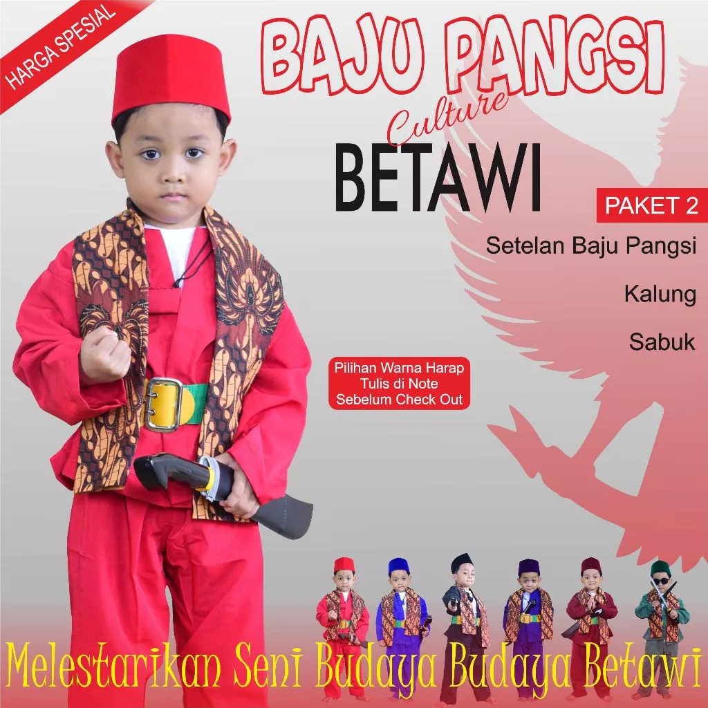 Jual Baju Pangsi Merah Anak Baju Betawi Baju Adat Baju Silat Lengkap ...