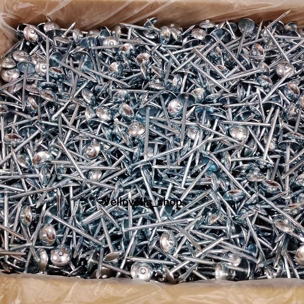 Jual PER 1 KG Paku Seng AP polos dan ulir Asbes Curah Paku Payung Asbes ...