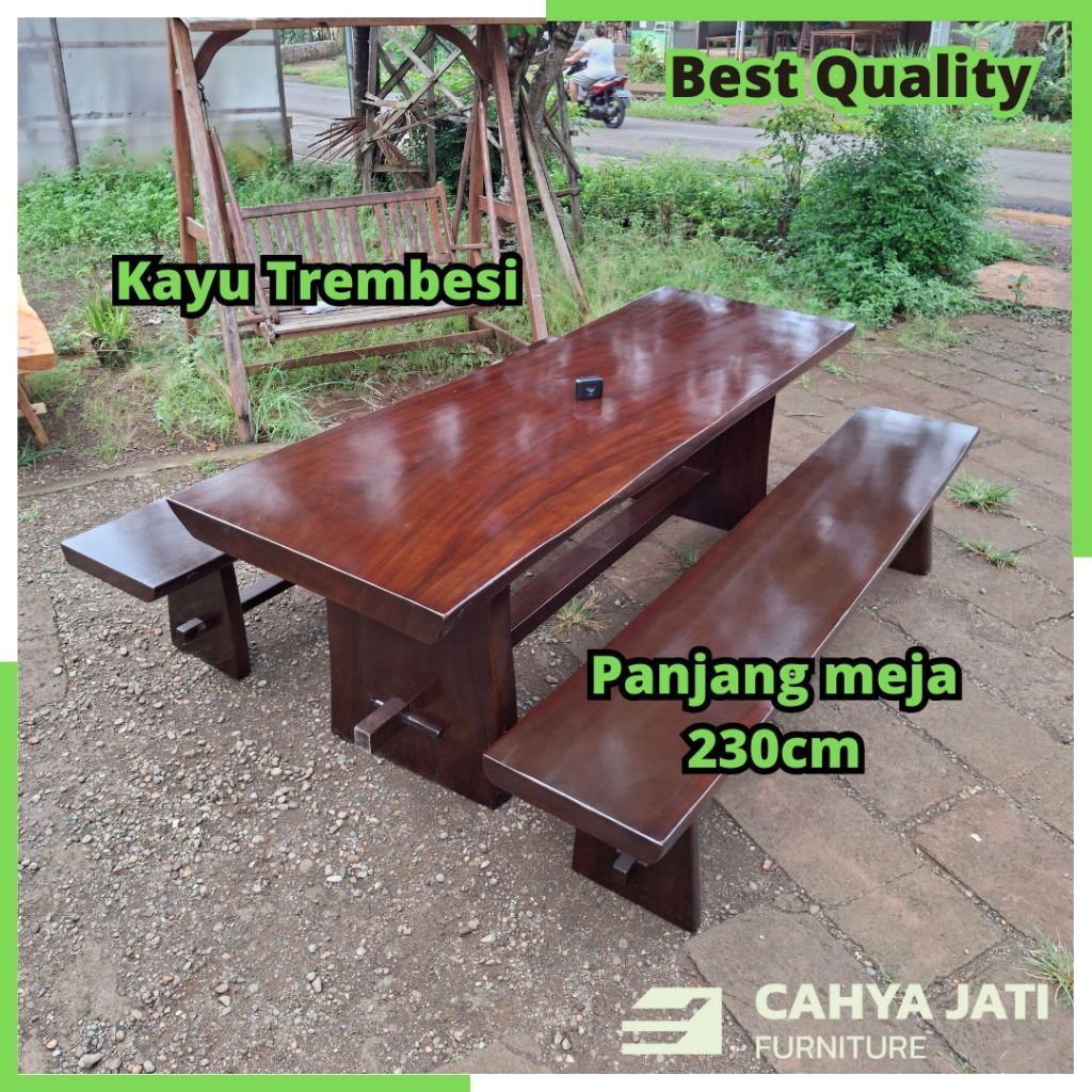 Jual Meja makan kayu solid tebal minimalis untuk resto cafe villa hotel ...