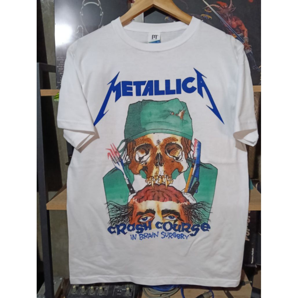 Jual Kaos Band METALLICA - (Crash Course In Brain Surgery) | Shopee ...