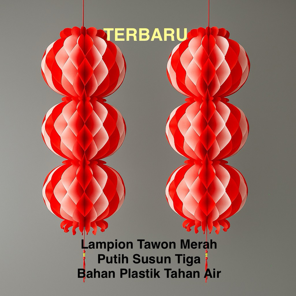 Jual LAMPION HONEYCOMB MERAH PUTIH - LEBARAN BAHAN PLASTIK TAHAN AIR ...