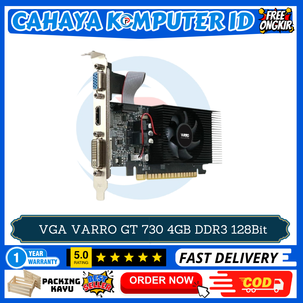 Jual VGA GT 730 4GB VARRO DDR3 128Bit | Shopee Indonesia