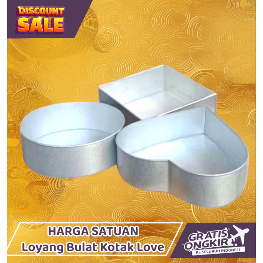 Jual HARGA ECERAN Loyang Bulat,Loyang Kotak,Loyang Love/hati Ukuran ...