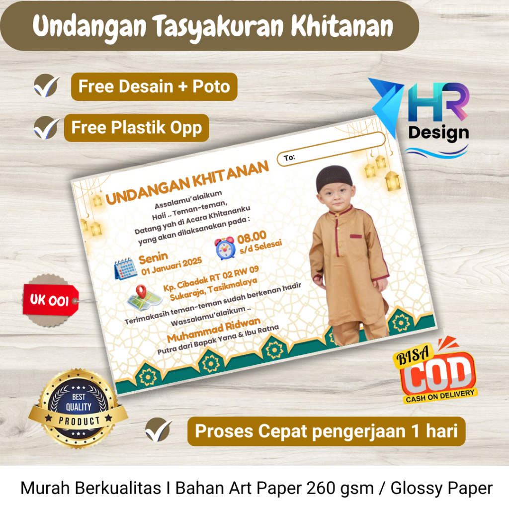 Jual [ PROMO ISI 100 Pcs ] Undangan Khitan / undangan anak Sunat ...