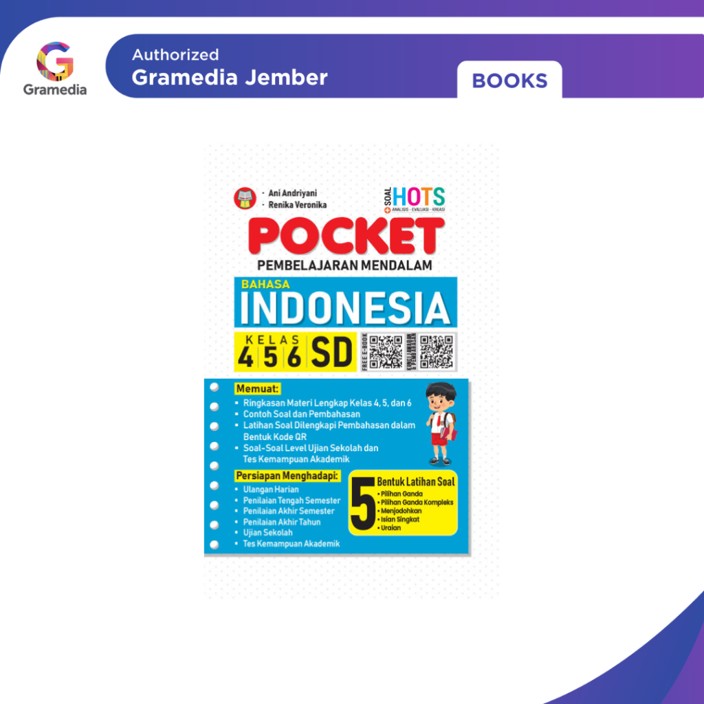Jual BUKU POCKET BAHASA INDONESIA UNTUK SD KELAS 4, 5, DAN 6 (Ani Andriyani & Renika Veronika ...