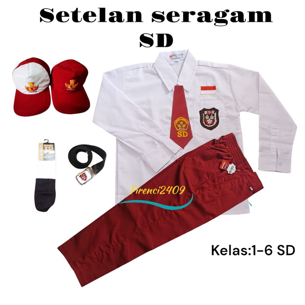 Jual Setelan seragam sekolah SD merah putih anak laki-laki kelas 1-6 SD ...