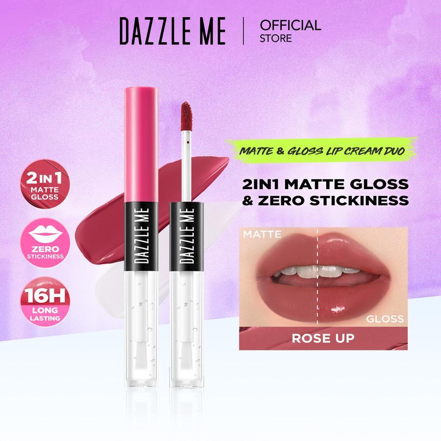 Jual DAZZLE ME Matte & Gloss Lip Cream Duo 2in1 Lip Cream | Shopee Indonesia