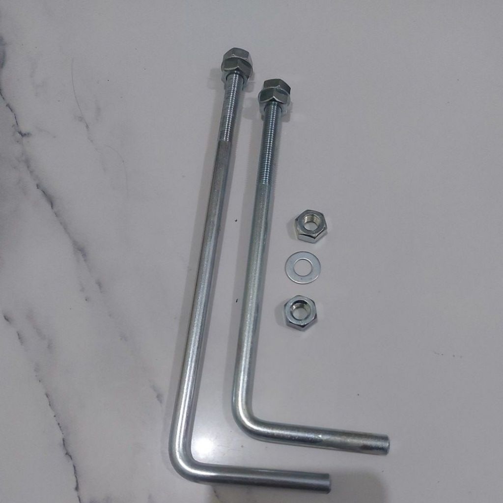 Jual Baut Angkur L Cor Tanam M10x250 Set Mur Dan Ring Kunci 17 M10x25CM ...
