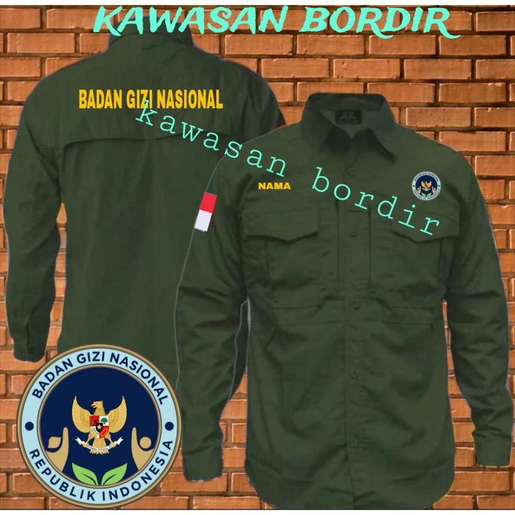 Jual Terbaru kemeja tactical badan gizi Nasional seragam badan gizi ...