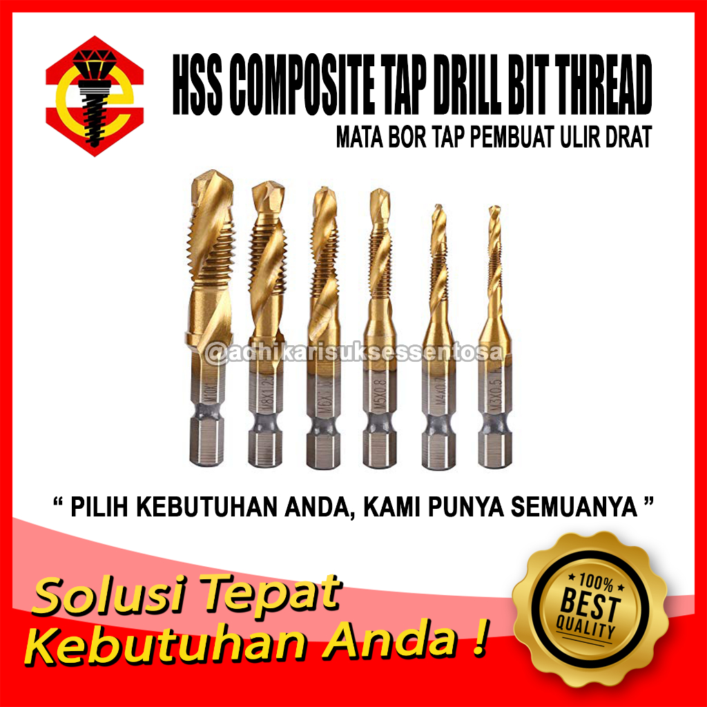 Jual SET Mata Bor Ulir Pembuat Drat / Mata Bor Kran Benang / HSS ...