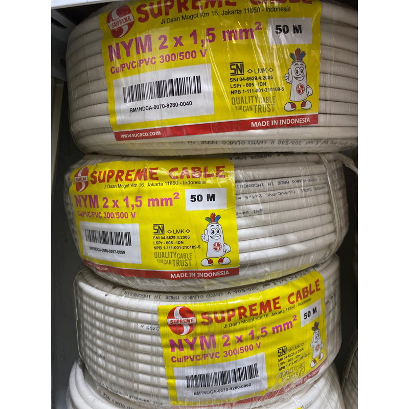 Jual Kabel NYM Supreme & Extrana 50 Meter | 2x1.5mm 2x2.5mm 3x1.5mm 3x2.5mm Tembaga Asli Listrik ...