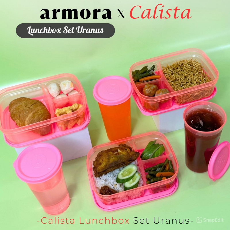 Jual CALISTA COMBO URANUS LUNCH BOX 3 KOMPARTEMEN ANTI BOCOR + BOTOL ...