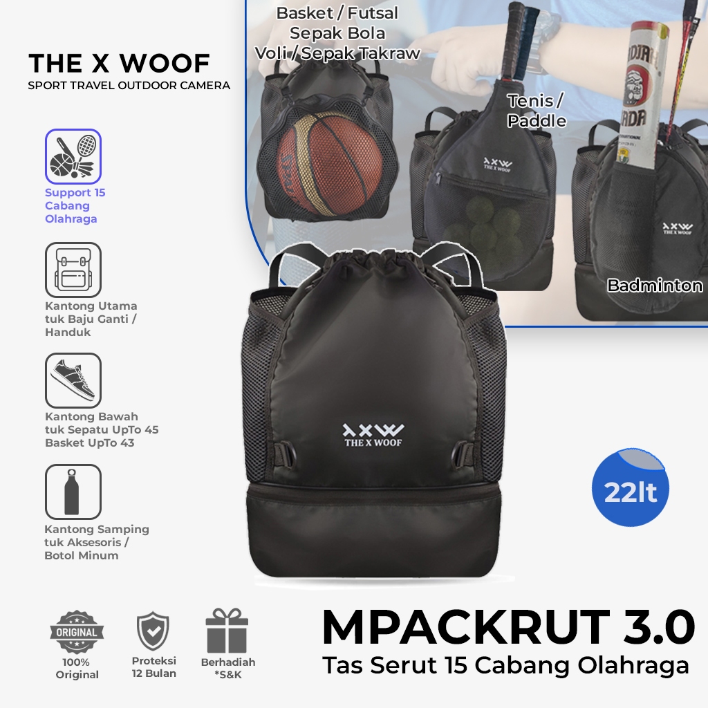 Jual MpackRut3 Tas Serut 20 Olahraga Tas Bola Tas Basket Tas Badminton ...