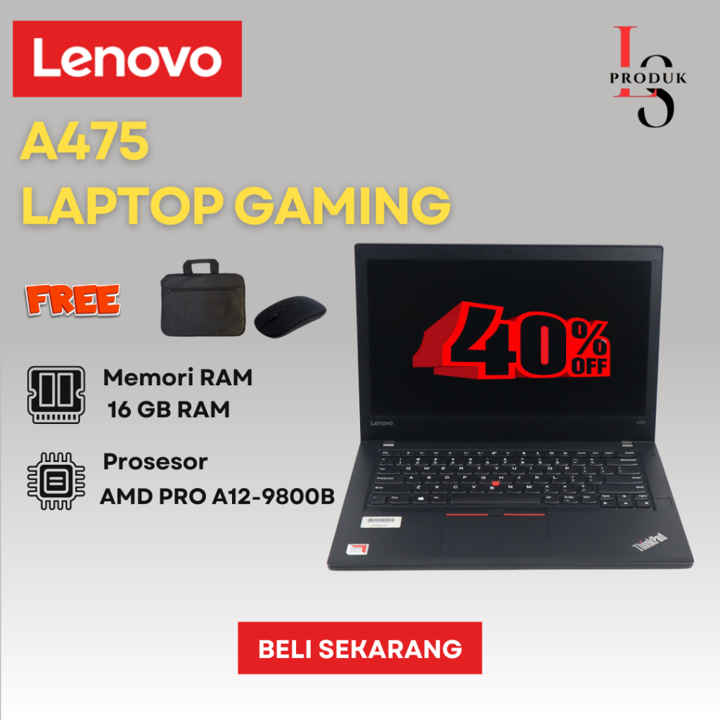 Jual Laptop Lenovo Thinkpad A475 AMD PRO A12-9800B, Ram 16Gb, NVMe 1Tb ...