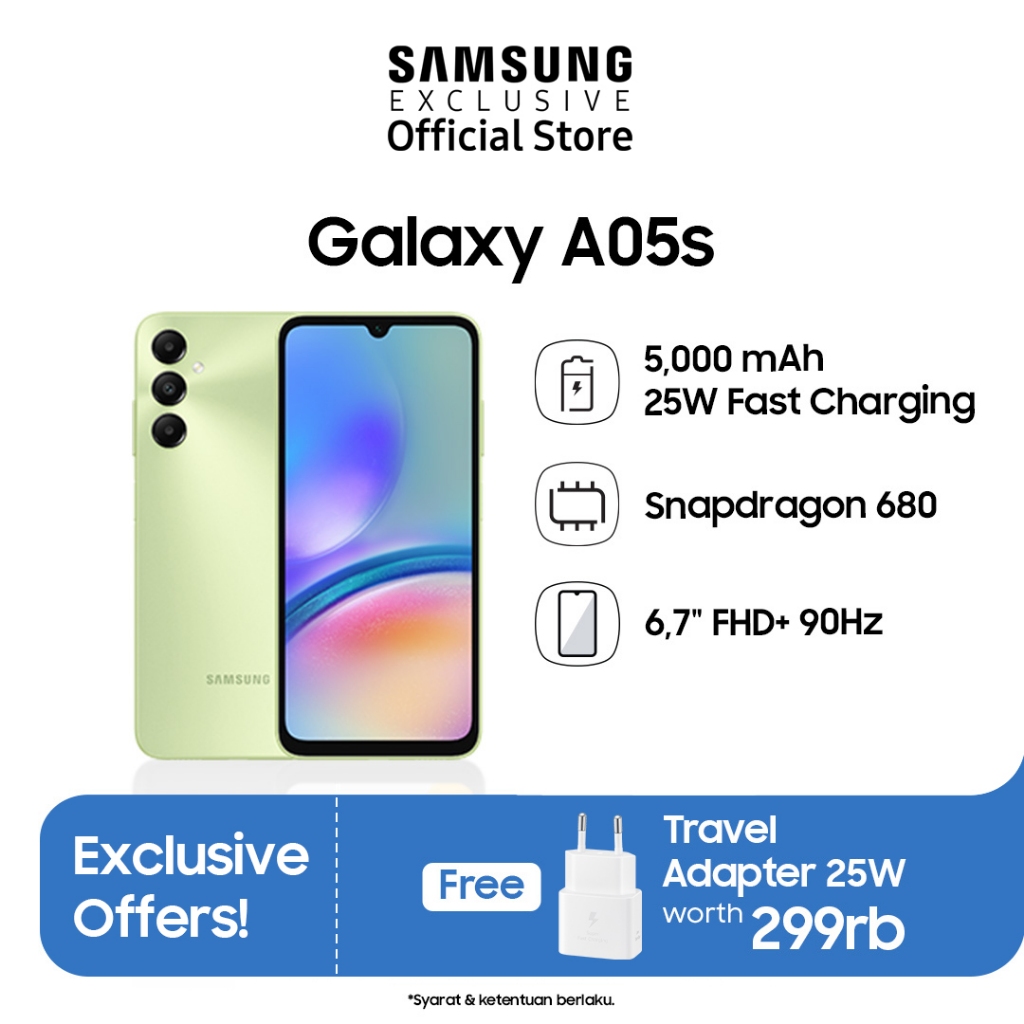 Jual Samsung Galaxy A05s 6/128GB - Light Green | Smartphone FHD+ ...
