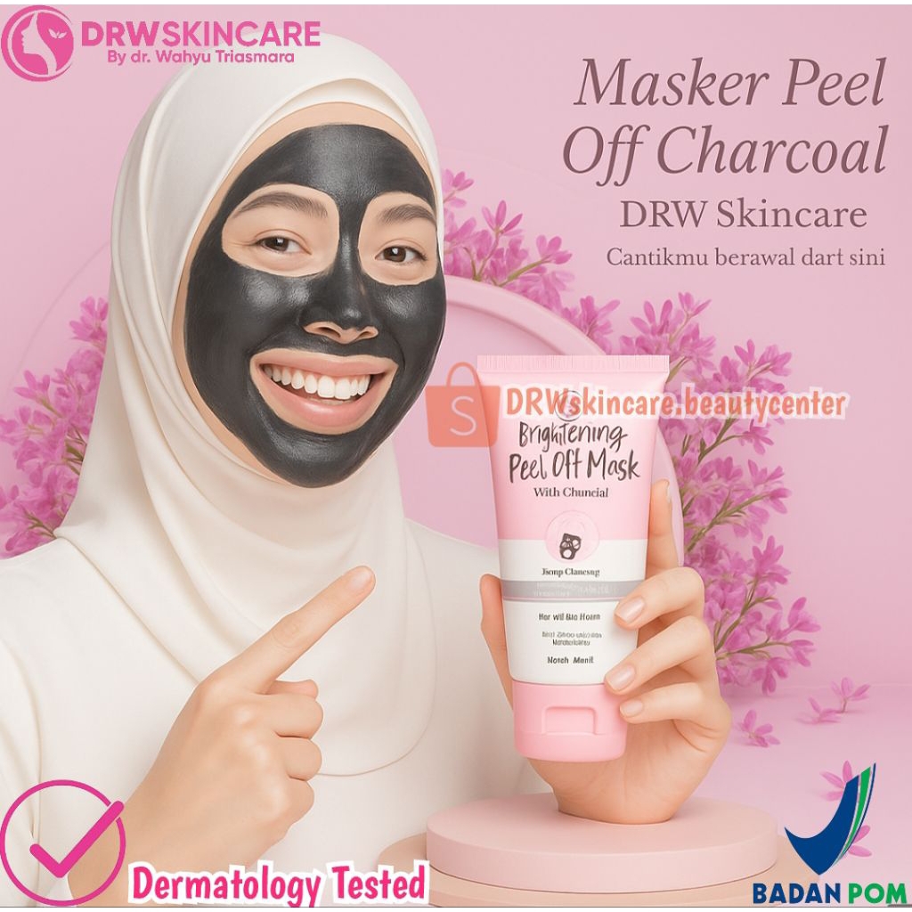 Jual DRW SKINCARE BRIGHTENING AND ACNE PEEL OF MASK WITH CHARCOAL (Masker Pencerah Wajah ...
