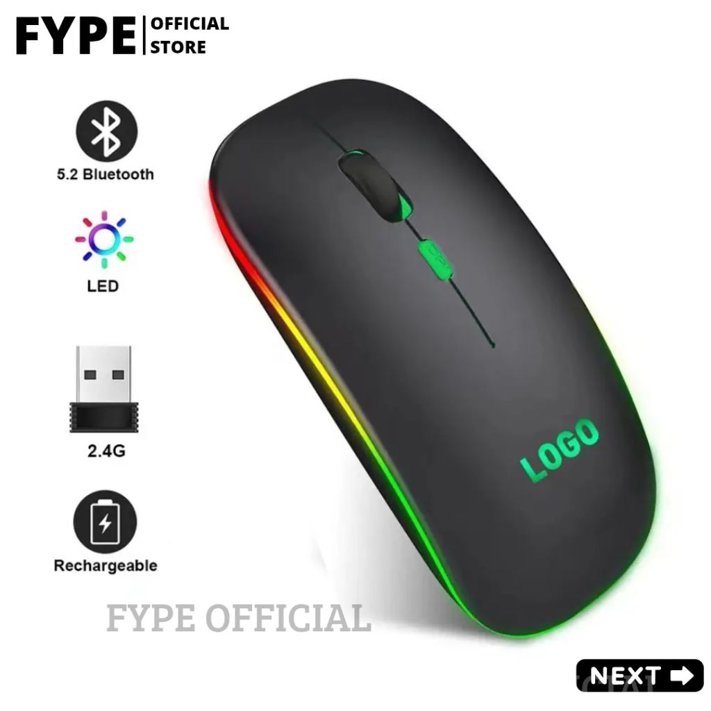 Jual Mouse Wireless Rechargeable Silent Click Slim 2.4G Wireless ...