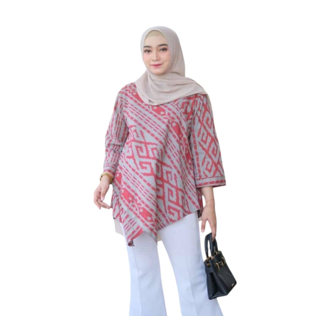 Jual Blouse Batik Motif Songket etnic Terbaru Atasan Blouse Motif ...