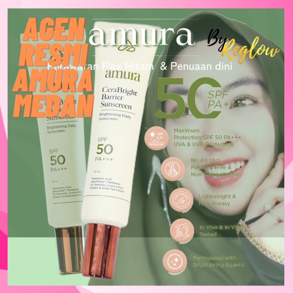 Jual AMURA SUNSCREEN SPF 50 +++ CERABRIGHT MELINDUNGI WAJAH DARI SINAR ...