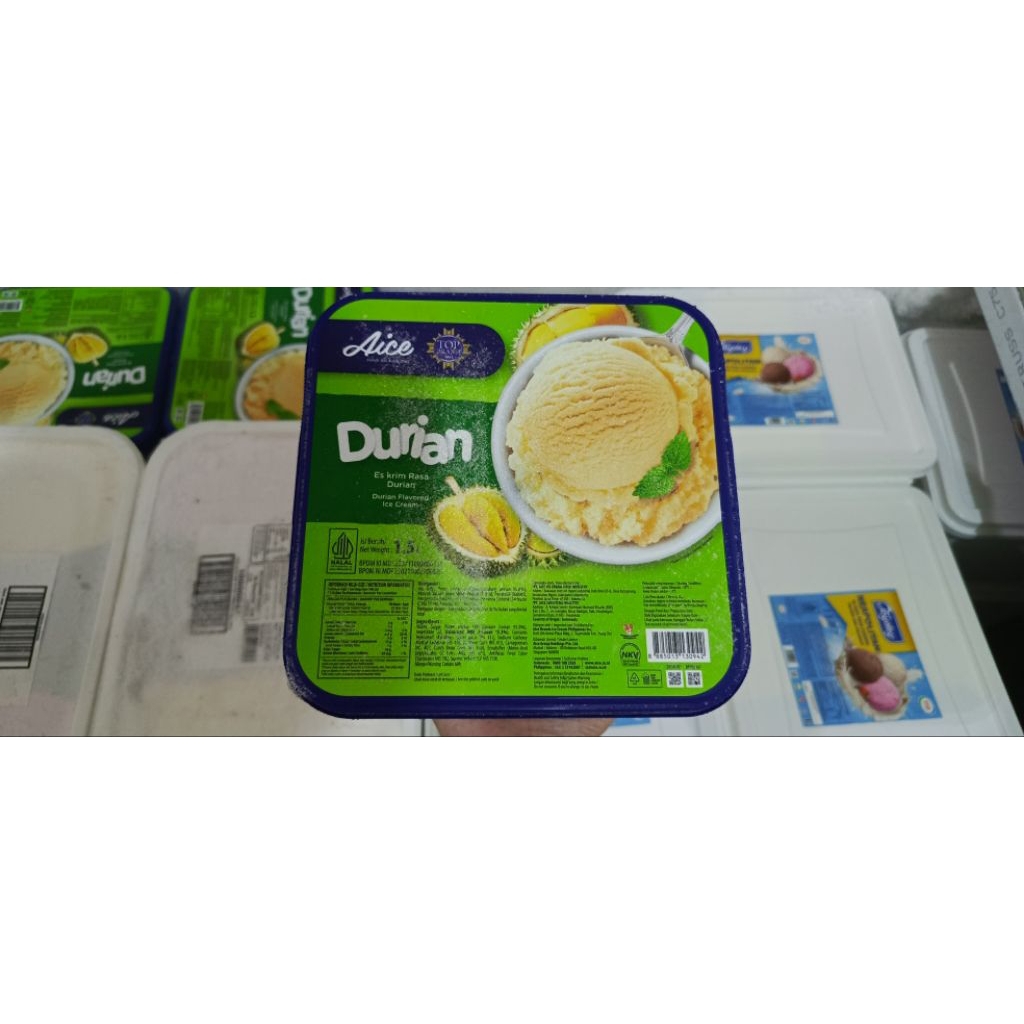 Jual aice ice cream durian 1,5 liter eskrim duren murah bekasi ice ...