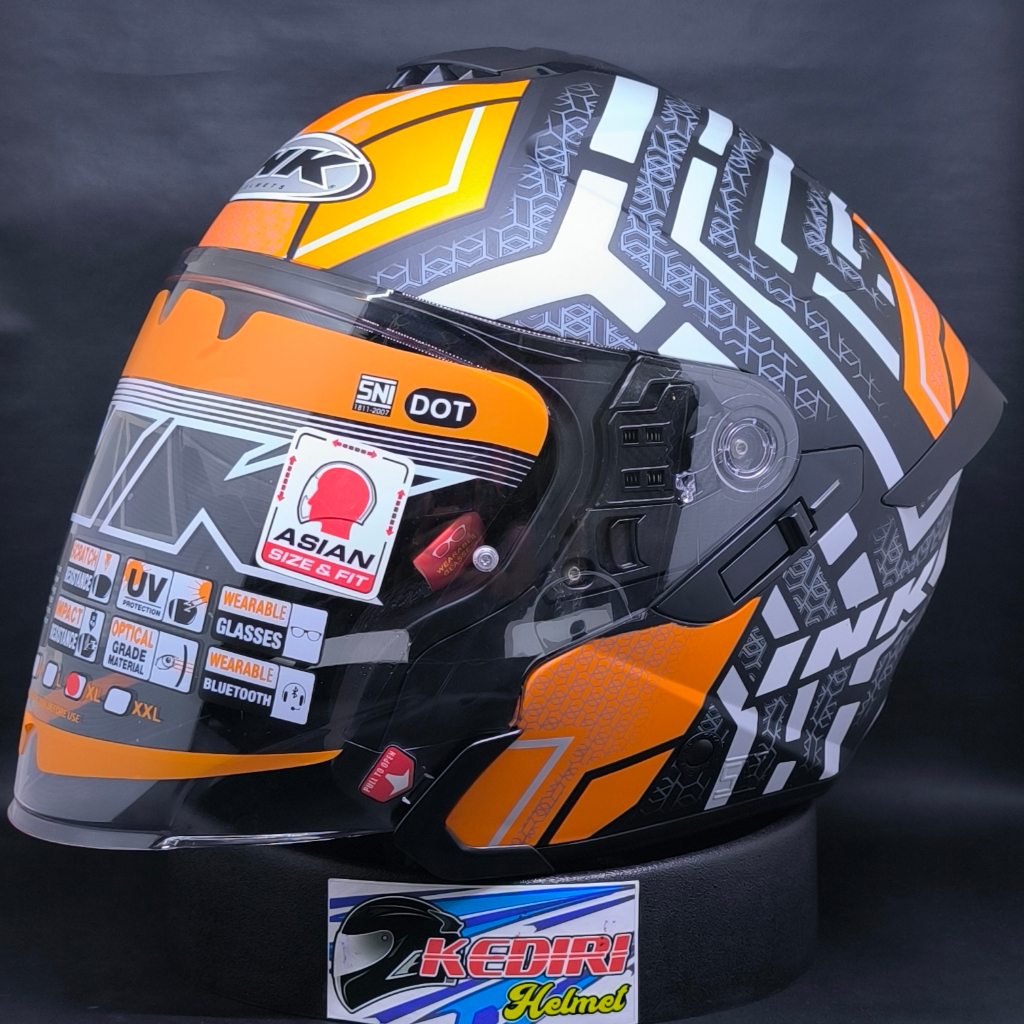Jual Helm INK TERRA 2 Motif Graphic Free Spoiler Double Visor Half Face ...